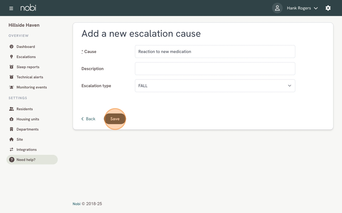 Set Escalation Causes – Nobi
