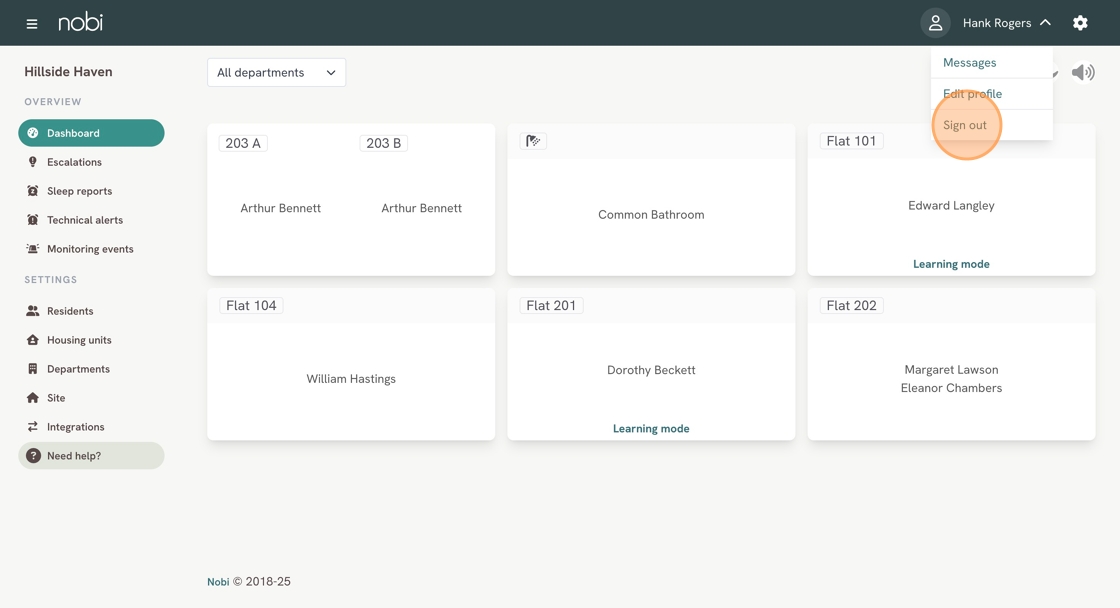 Sign in/ out – Nobi