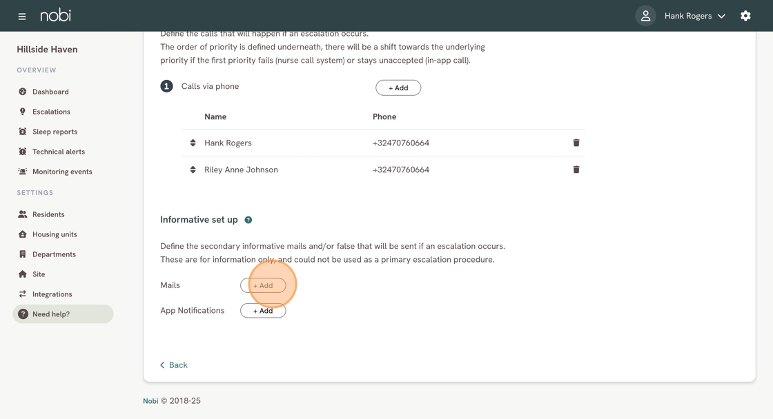 Set Escalation Procedure – Nobi